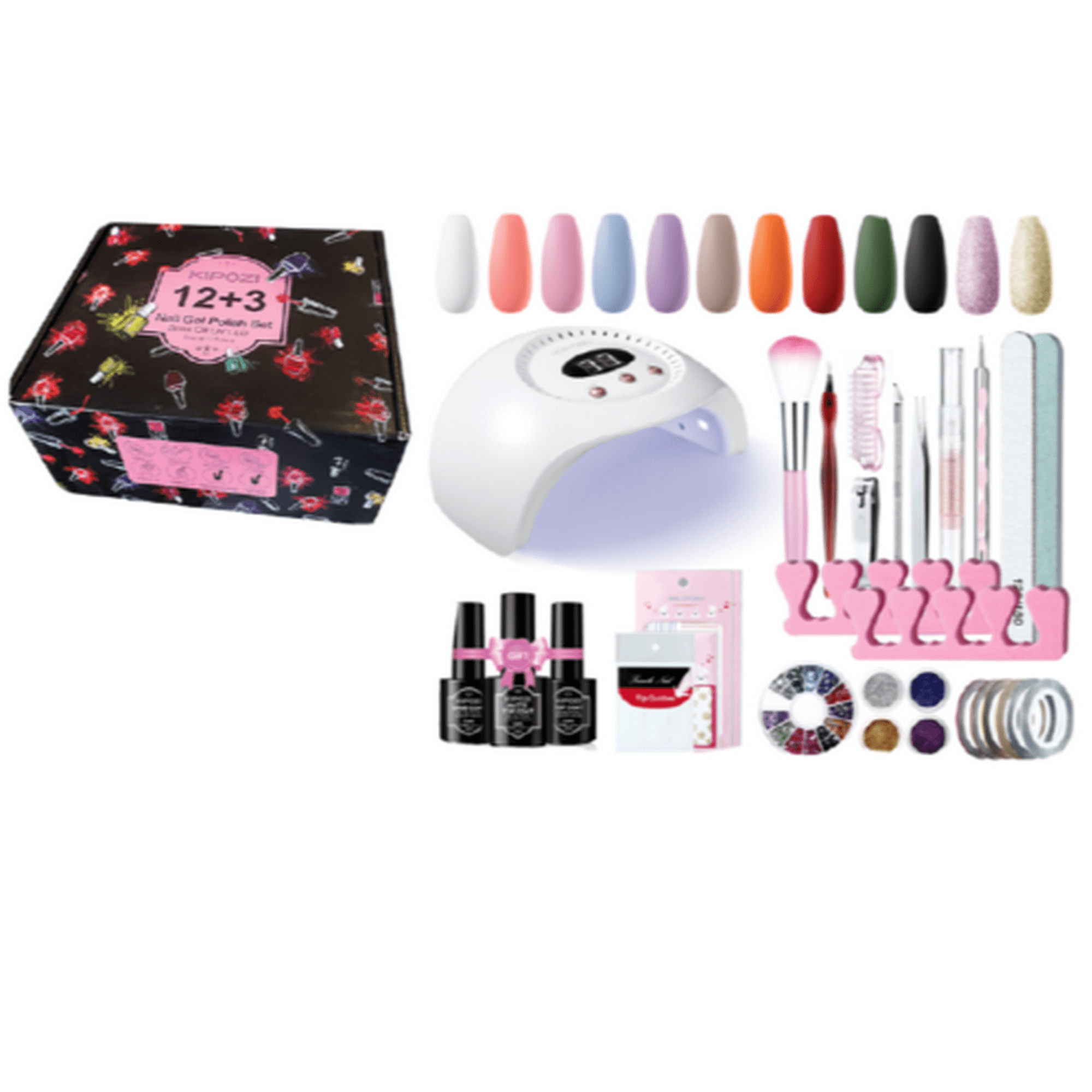 Click here for Kipozi 42pc Nail Gel Polish Kit W/Led Uv Light Nai... prices