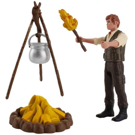 Miniature Camping Figurine 3D Static Picnic Model Bonfire Torch Doll ...