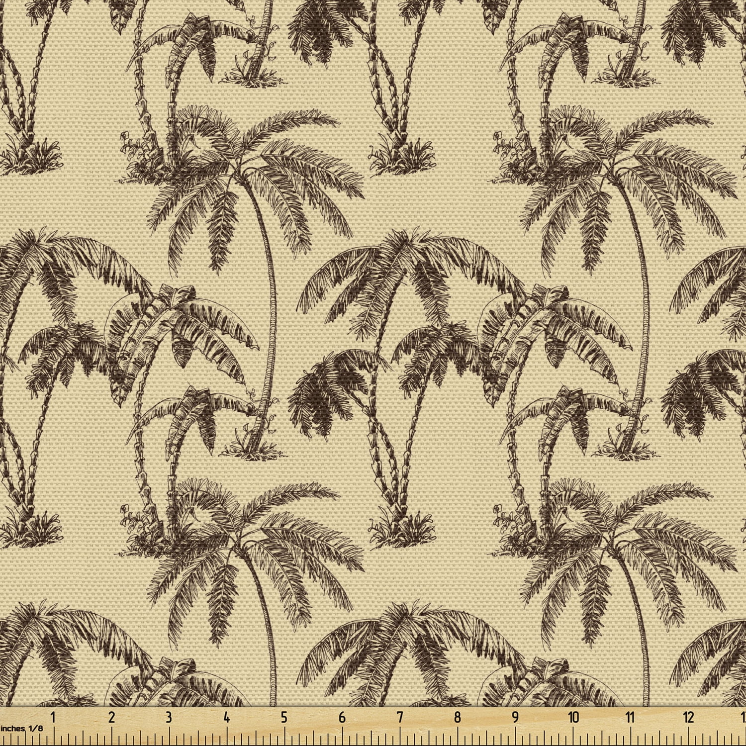 Tree Fabric by the Yard, Tropical Palm Trees Hawaiian Exotic Abstract ...