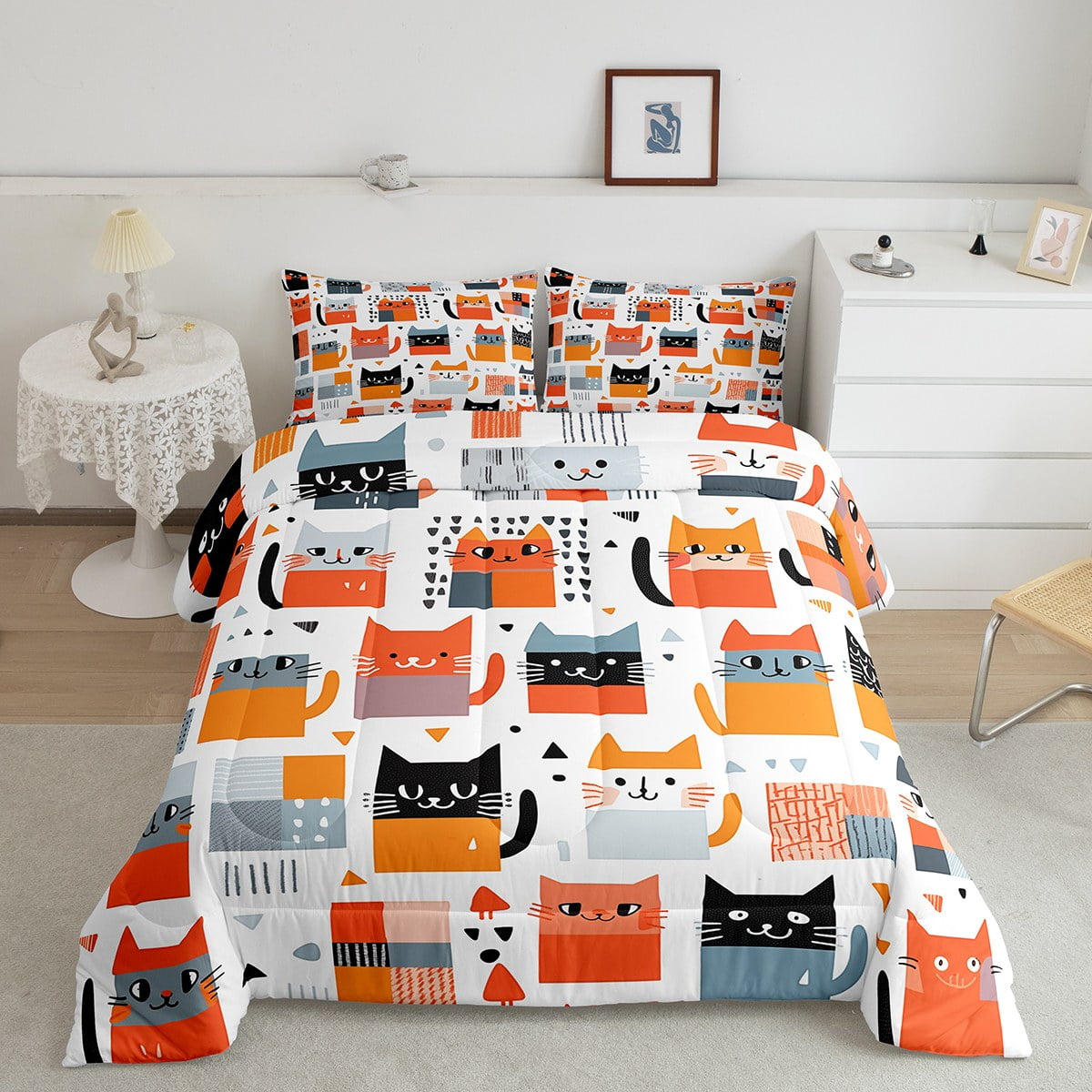 Click here for Yst Rainbow Cat Comforter Set Full Kids Boys Girls... prices