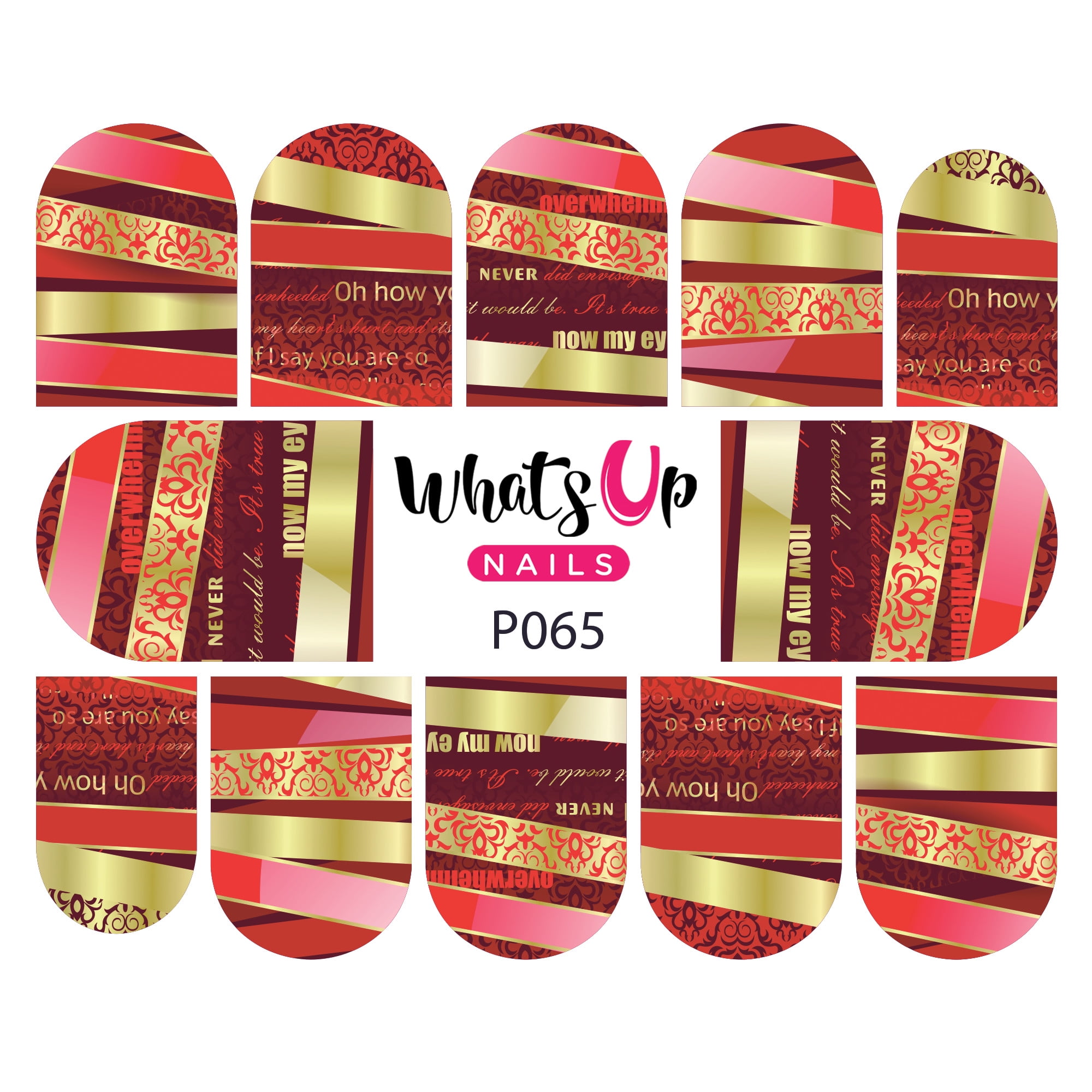 Whats Up Nails P065 Revealing Ribbons Water Decal Sliders for Nail Art ...