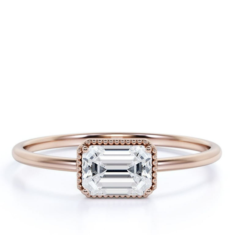 Simple Emerald Cut Engagement Rings