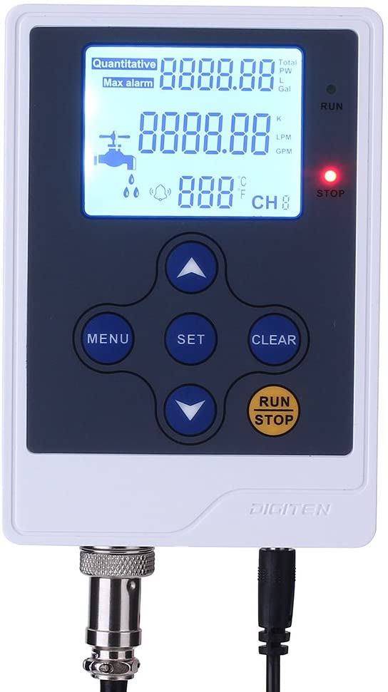 DIGITEN Water Flow Meter Controller Water Liquid Flow Rate Volume ...