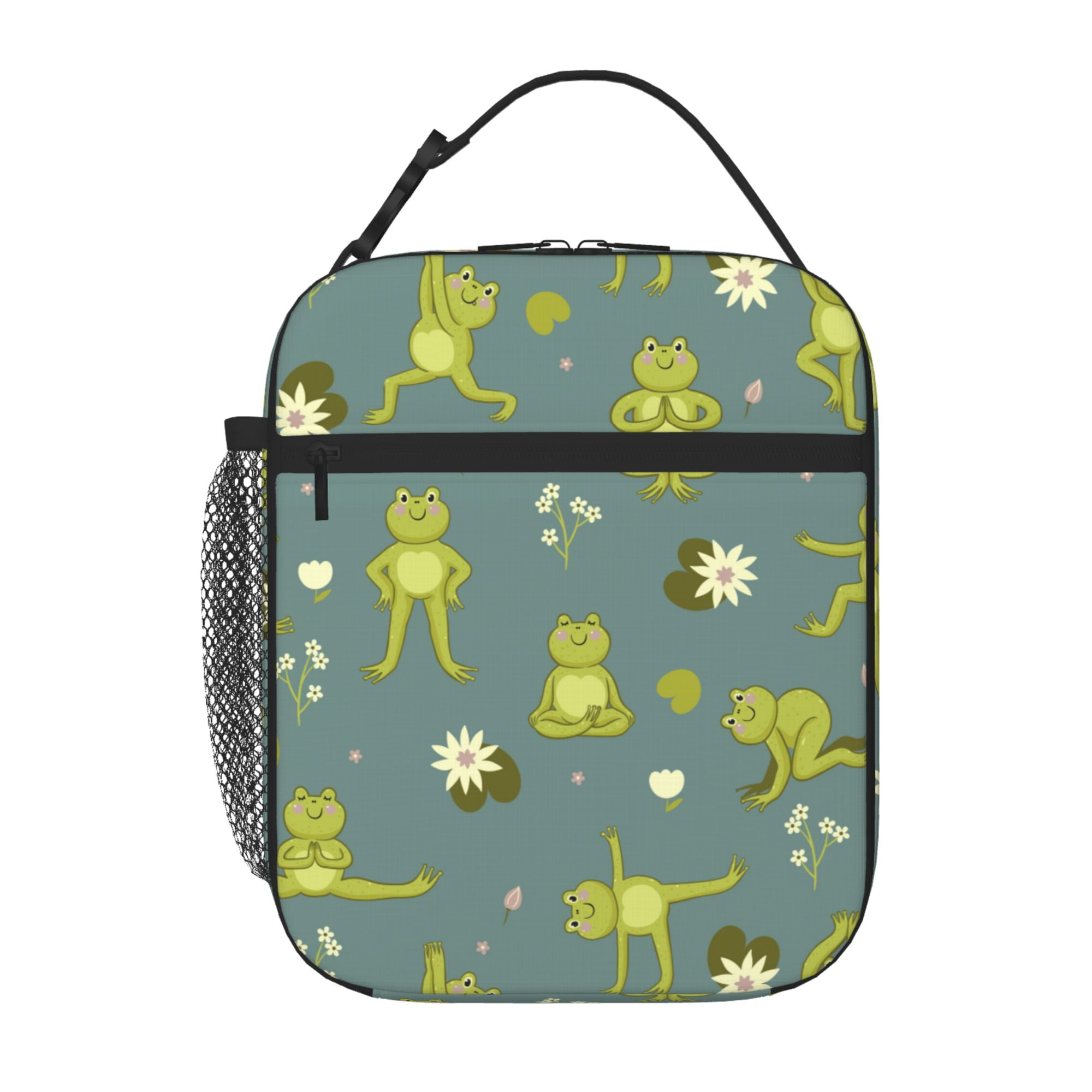 TEQUAN Portable Lunch Bag, Funny Cute Yoga Frogs Pattern Reusable ...