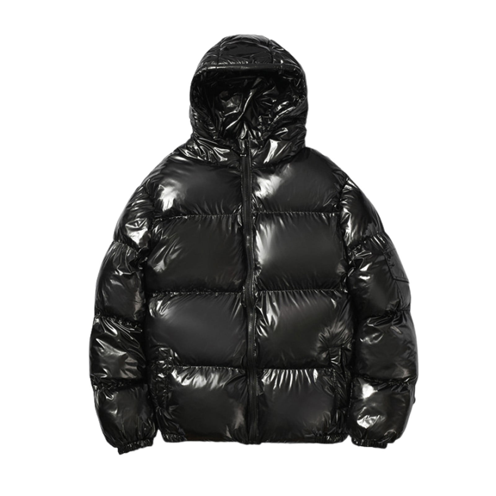 Click here for Wrkekc Down Jacket Mens Hooded Shiny Puffer Jacket... prices