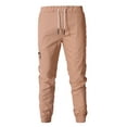 Cosfo Workout Sweatpants For Men Solid Joggers Yellow Cargo Athletic
