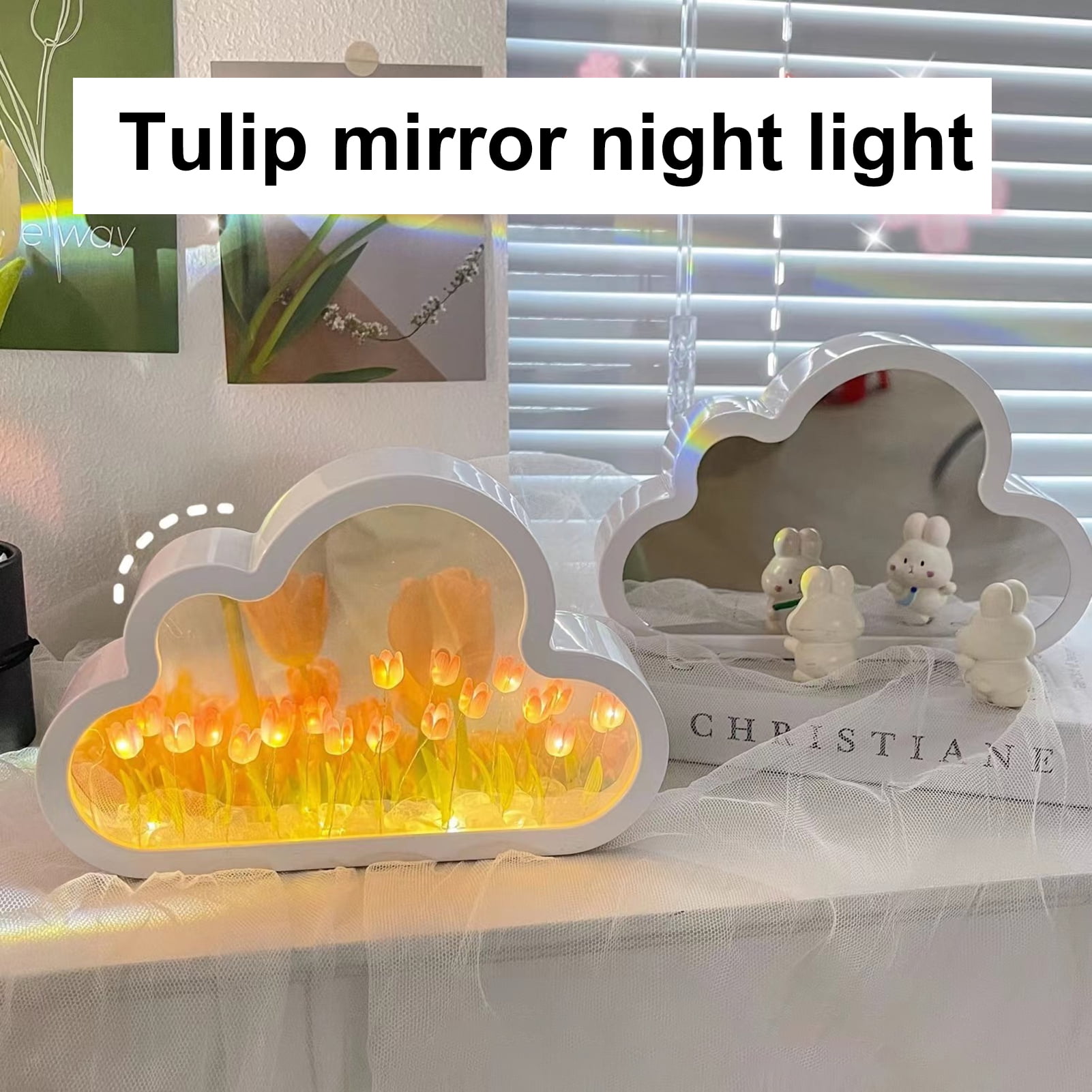 Sunjoy Tech DIY Tulip Night Light Soft Lighting Flicker Free Battery ...