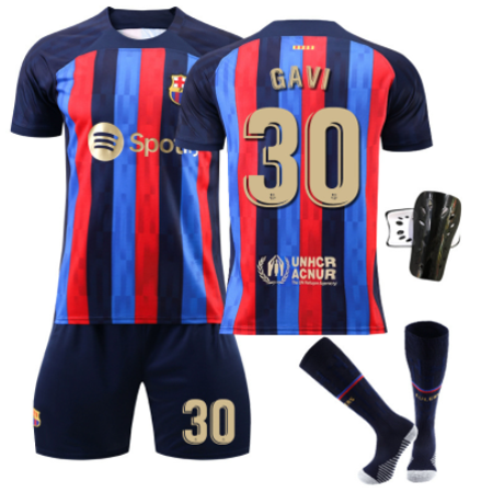 2023 Men's and Women's Barcelona Home Football Team Jersey suit GAVI 30 ...