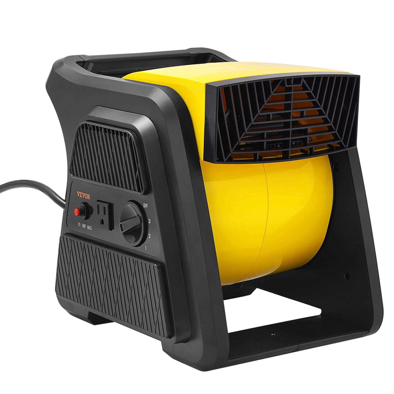 600 CFM 3-Speed Floor Blower Fan, Pivoting Utility Fan, Portable Air ...