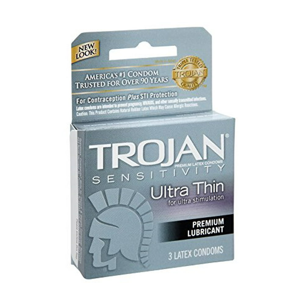 3 Pack - Trojan Condoms Ultra Thin Lubricated Latex 3 Each - Walmart ...