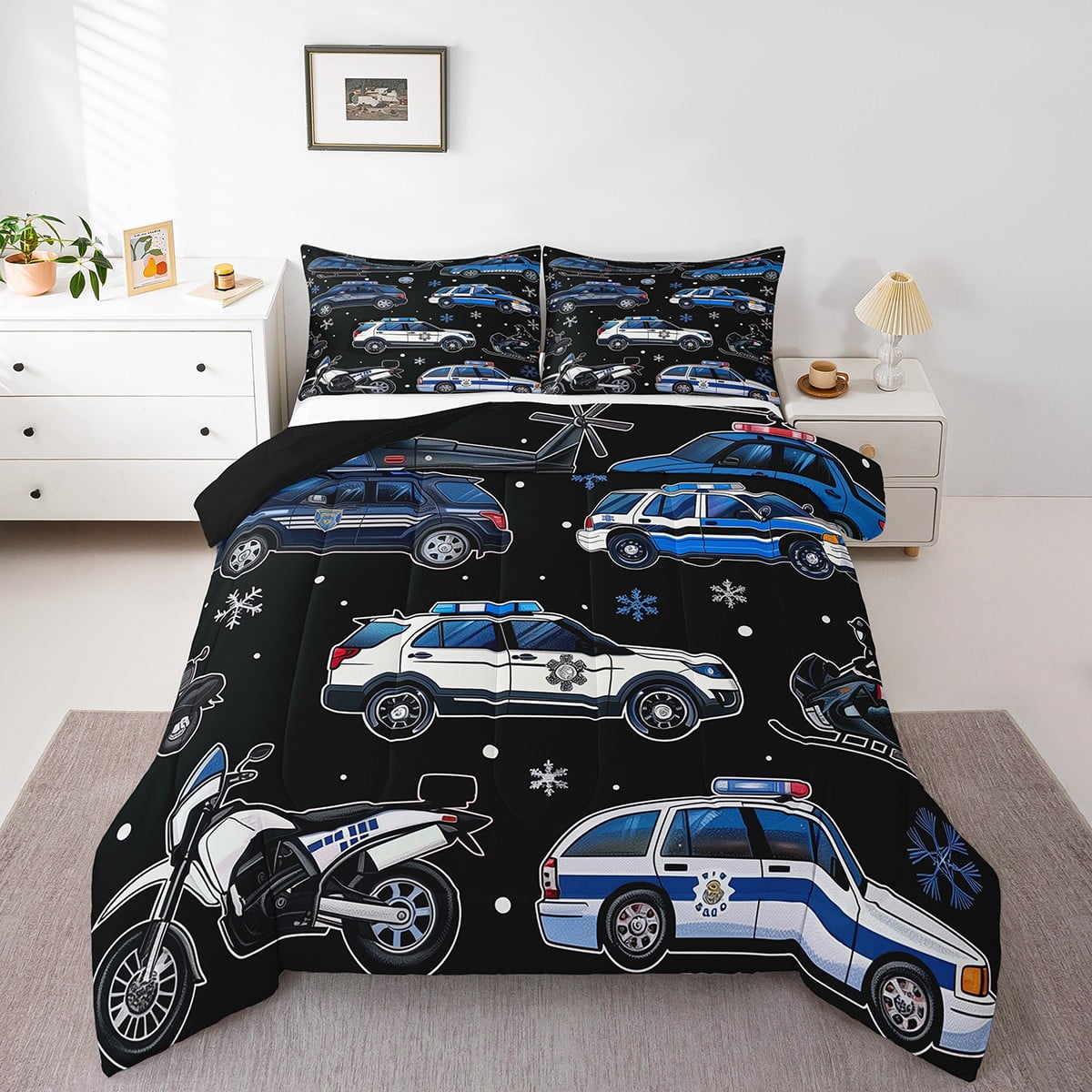 Click here for Yst Police Car Comforter Set Twin Size For Boys Gi... prices