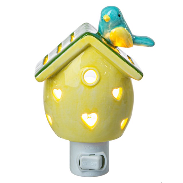 Ganz Multicolor Birdhouse with Blue Bird Ceramic Plug in Night Light 5 ...