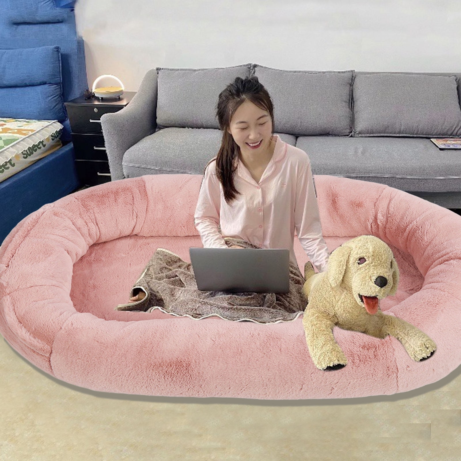 Click here for Estink Human Sized Big Dog Bed With Storage Pocket... prices