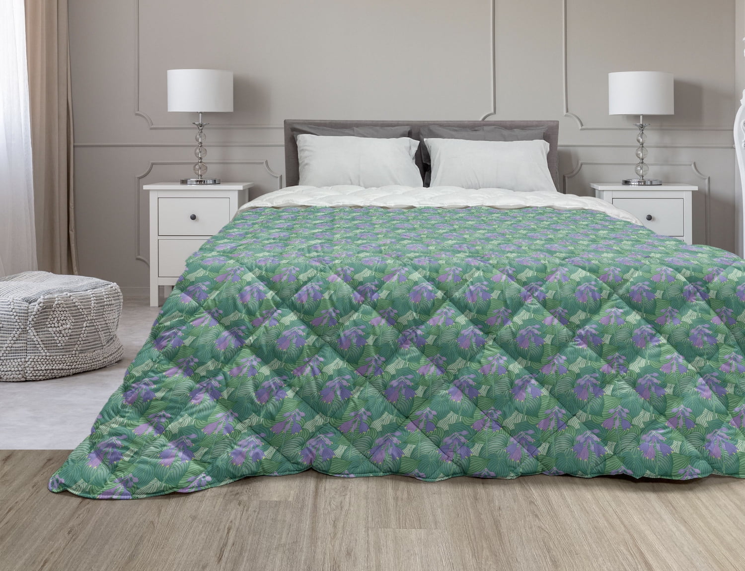 Botanical Down Alternative Comforter, Hosta Plants Foliage Exotic ...