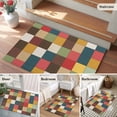 Colorful Square Patchwork Washable Entry Rug 2x3 Color Block Abstract ...