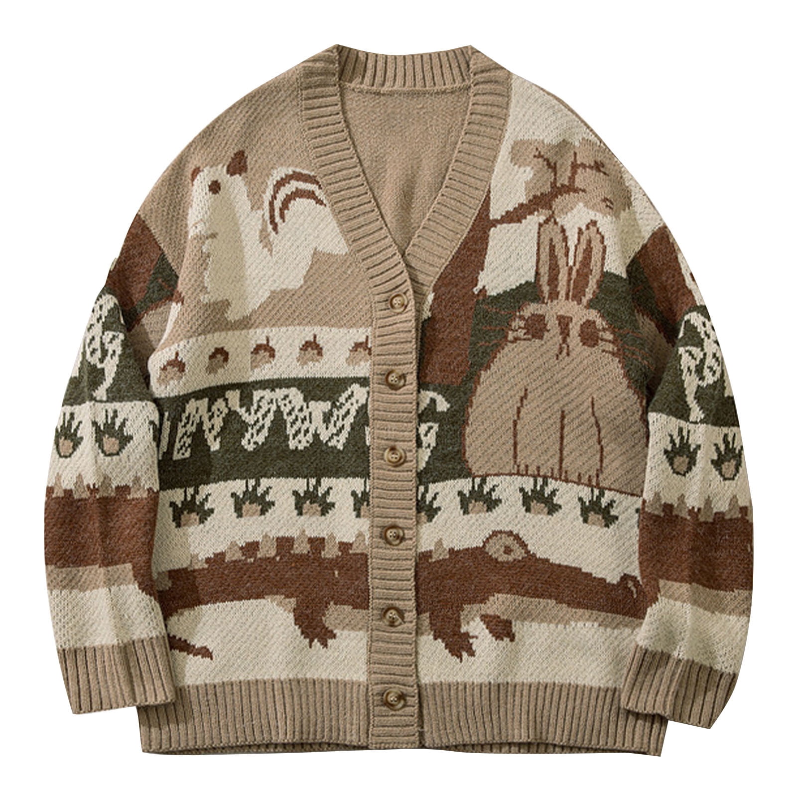 Click here for Uikmnh Autumn And Winter Mens Retro Cartoo Jacquar... prices