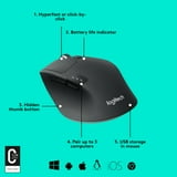 Logitech M720 Ergonomic Triathlon Multi-Computer Wireless USB Mouse ...
