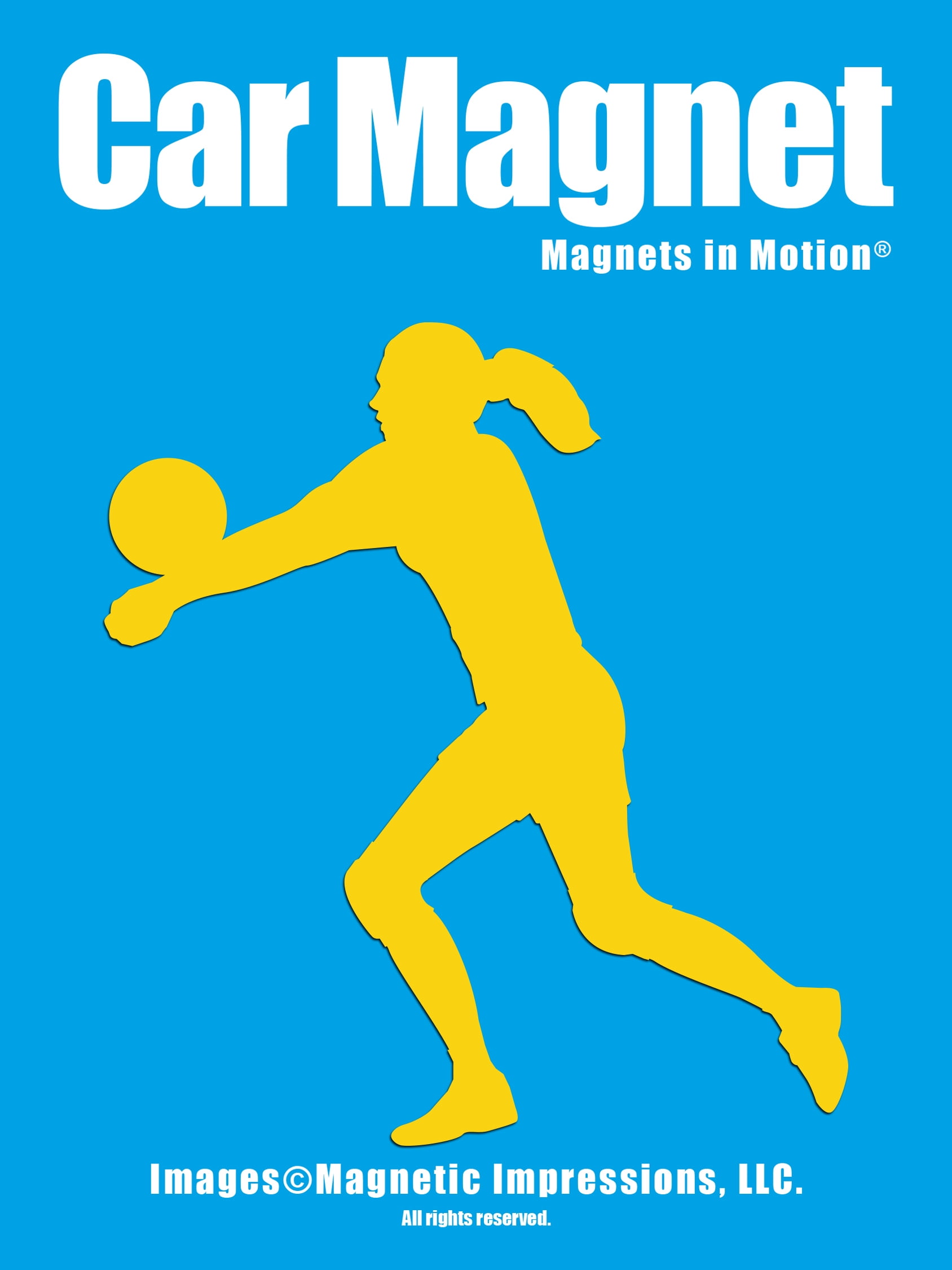 Magnets in Motion Volleyball Player Female Car Magnet Yellow - Walmart.com