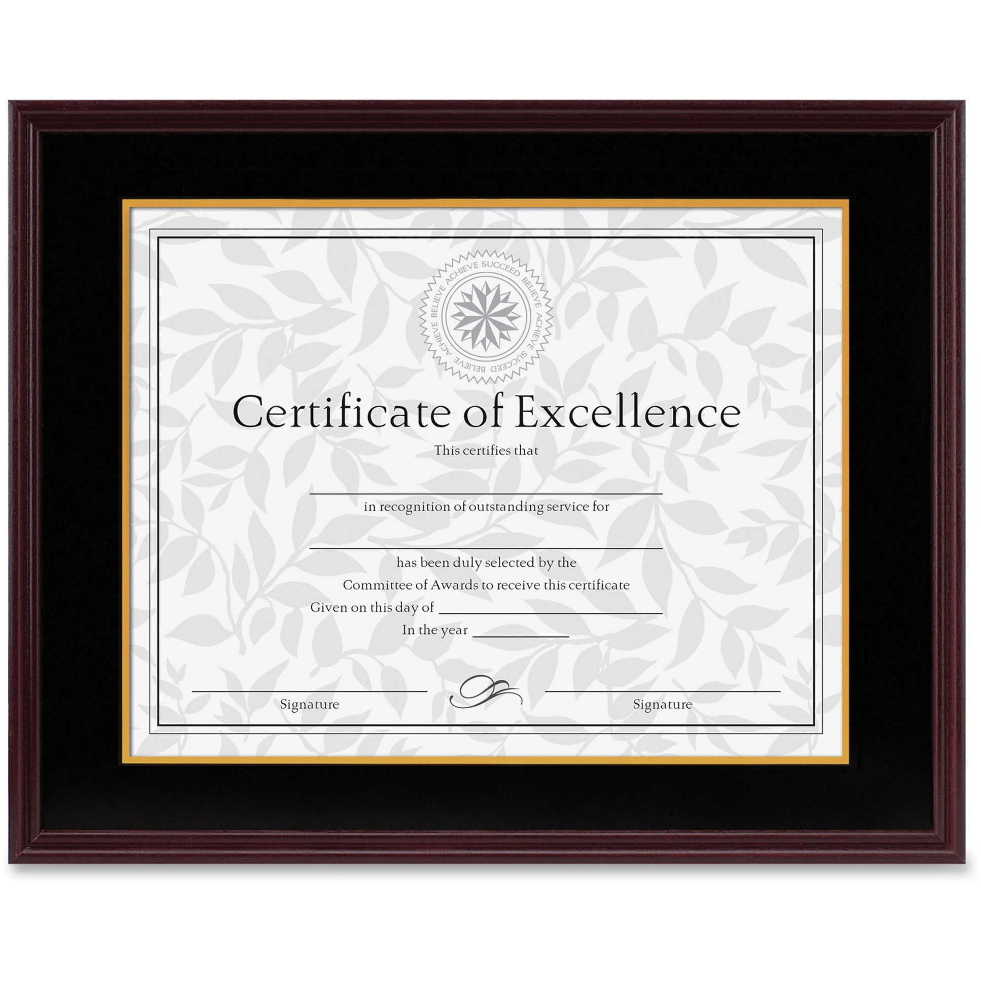 DAX Hardwood Document/Certificate Frame w/Mat, 11 x 14, 8 1/2 x 11 ...