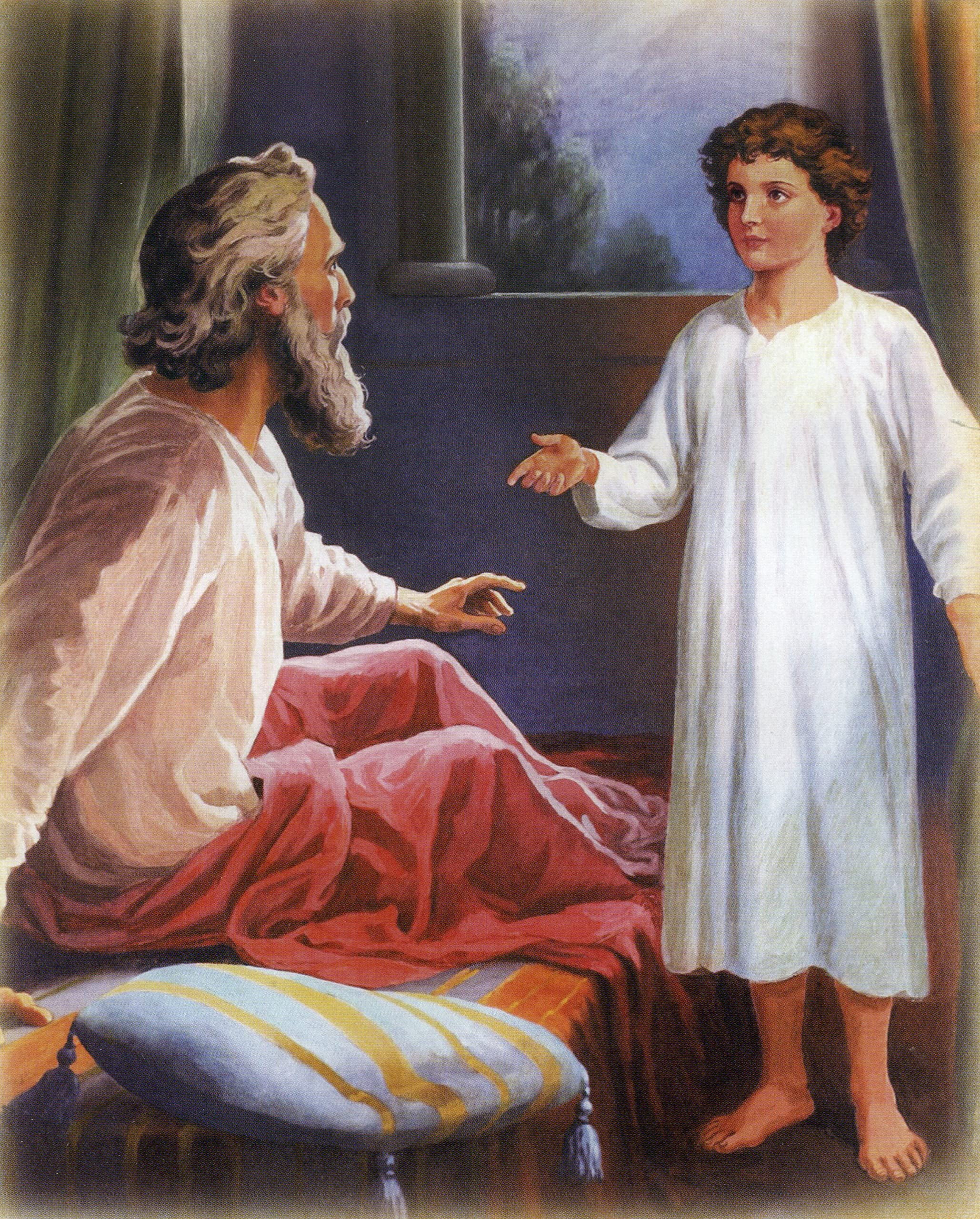 Catholic print picture - God Speaks to Samuel T - 8" x 10" ready to be ...