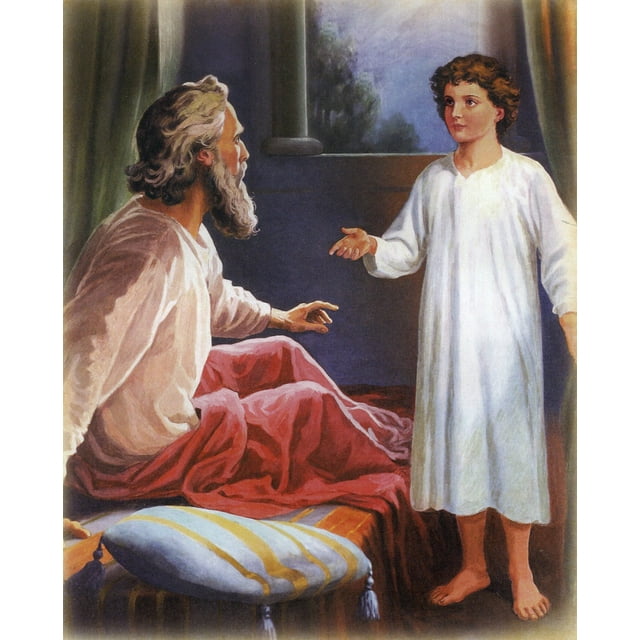 Catholic print picture - God Speaks to Samuel T - 8" x 10" ready to be ...
