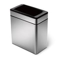 10L Open Top Bathroom Trash Can Slim Fingerprint Proof Stainless Steel ...