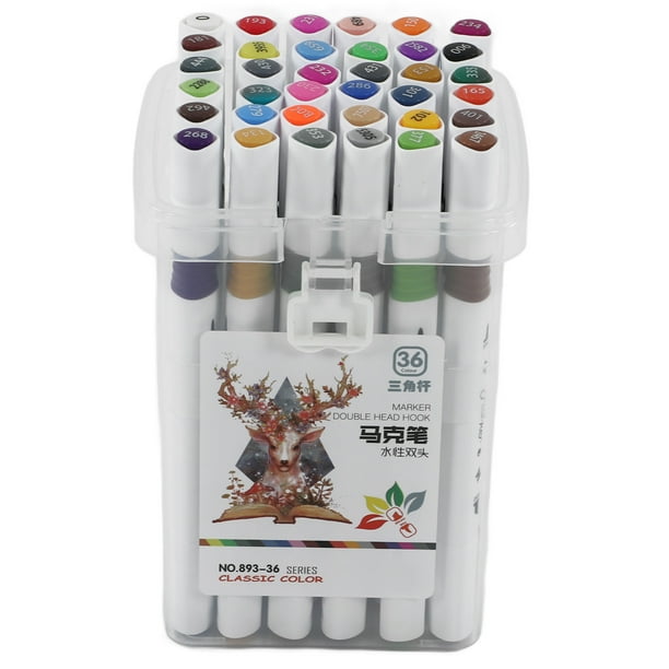 36pcs Double Tip Markers Triangular Pen Holder 36color Water Soluble ...