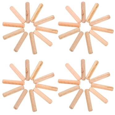 Wooden Dowel Pins 50 Pack 6x25mm Fluted Beveled Ends Wood Dowel Pegs ...
