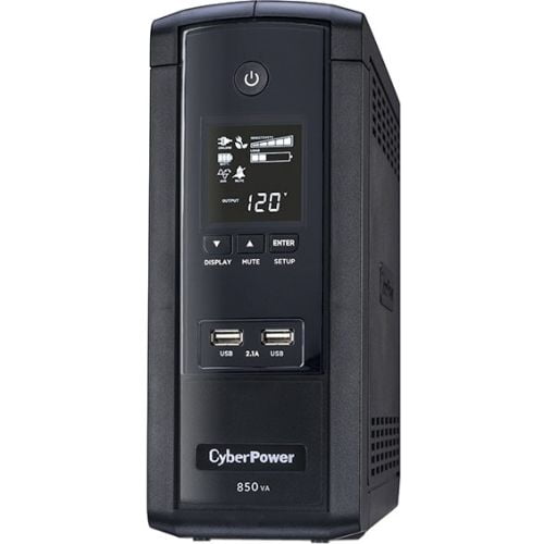 CyberPower 850VA BRG850AVRLCD UPS with 510W, AVR, LCD, and 2.1 USB ...