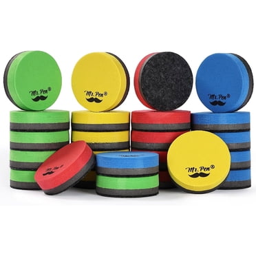 Mr. Pen- Mini Dry Erase Eraser, 24 Pack, Pastel Colors, Round Magnetic ...