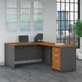 Series C 60W L Shaped Desk with Drawers in Natural Cherry - Engineered ...