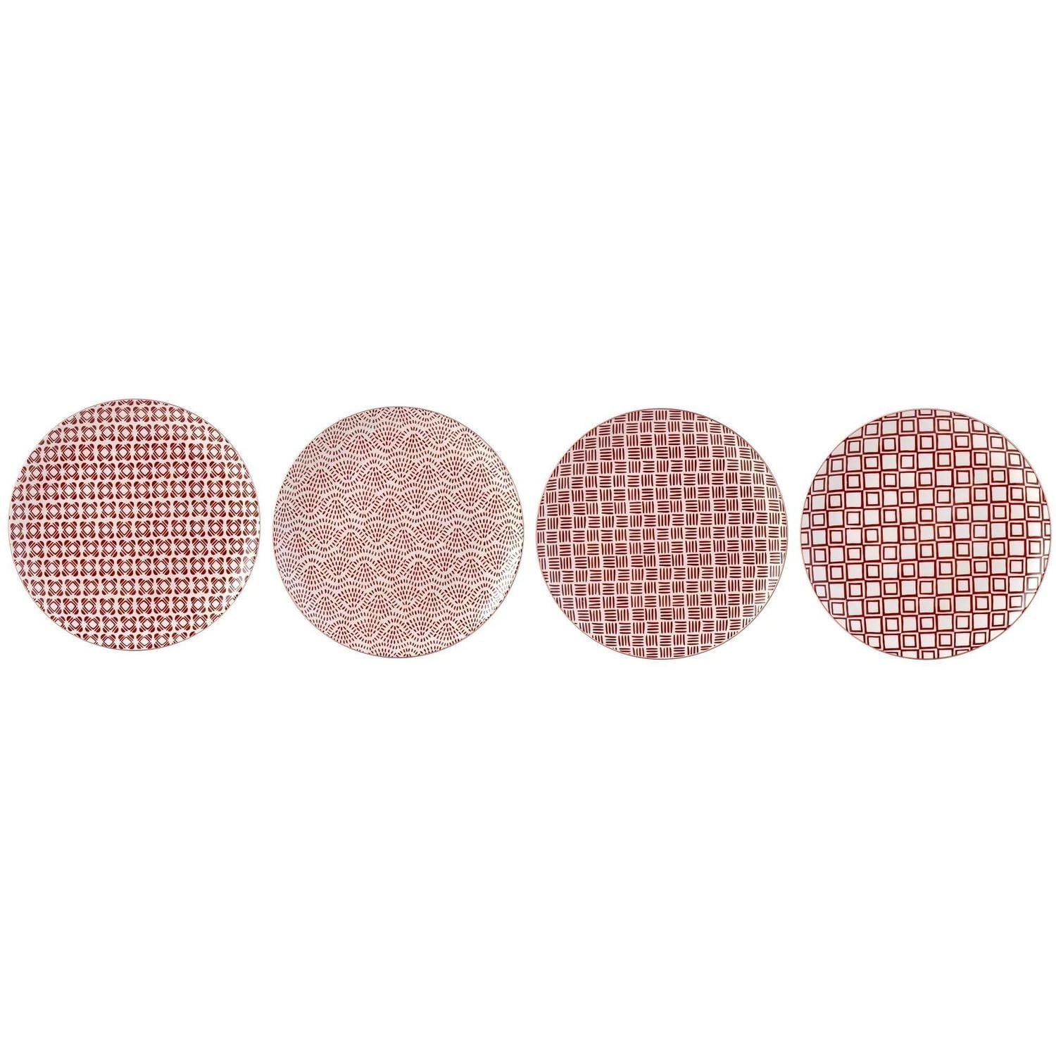 Mainstays Chiara 4 Piece Stoneware Round Red Salad Plates - Walmart.ca