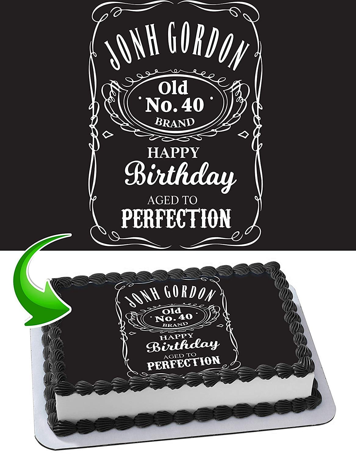 Jack Daniel's - Edible Cake Topper - 11.7 x 17.5 Inches 1/2 Sheet ...