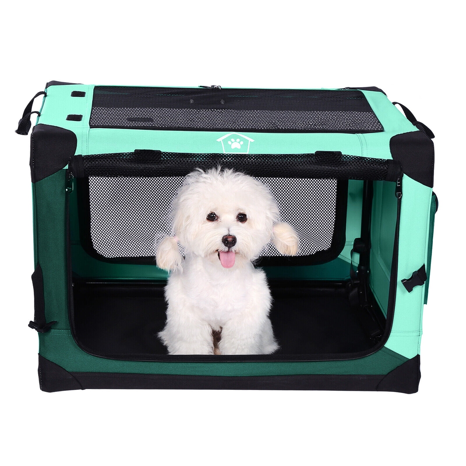 Portable Travel Folding Dog Crate Cat Pet Cage 4 Doors Soft Kennel ...