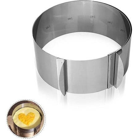 Cake Ring, 8 Cm Height Adjustable Cake Ring Stainless Steel Frame ...