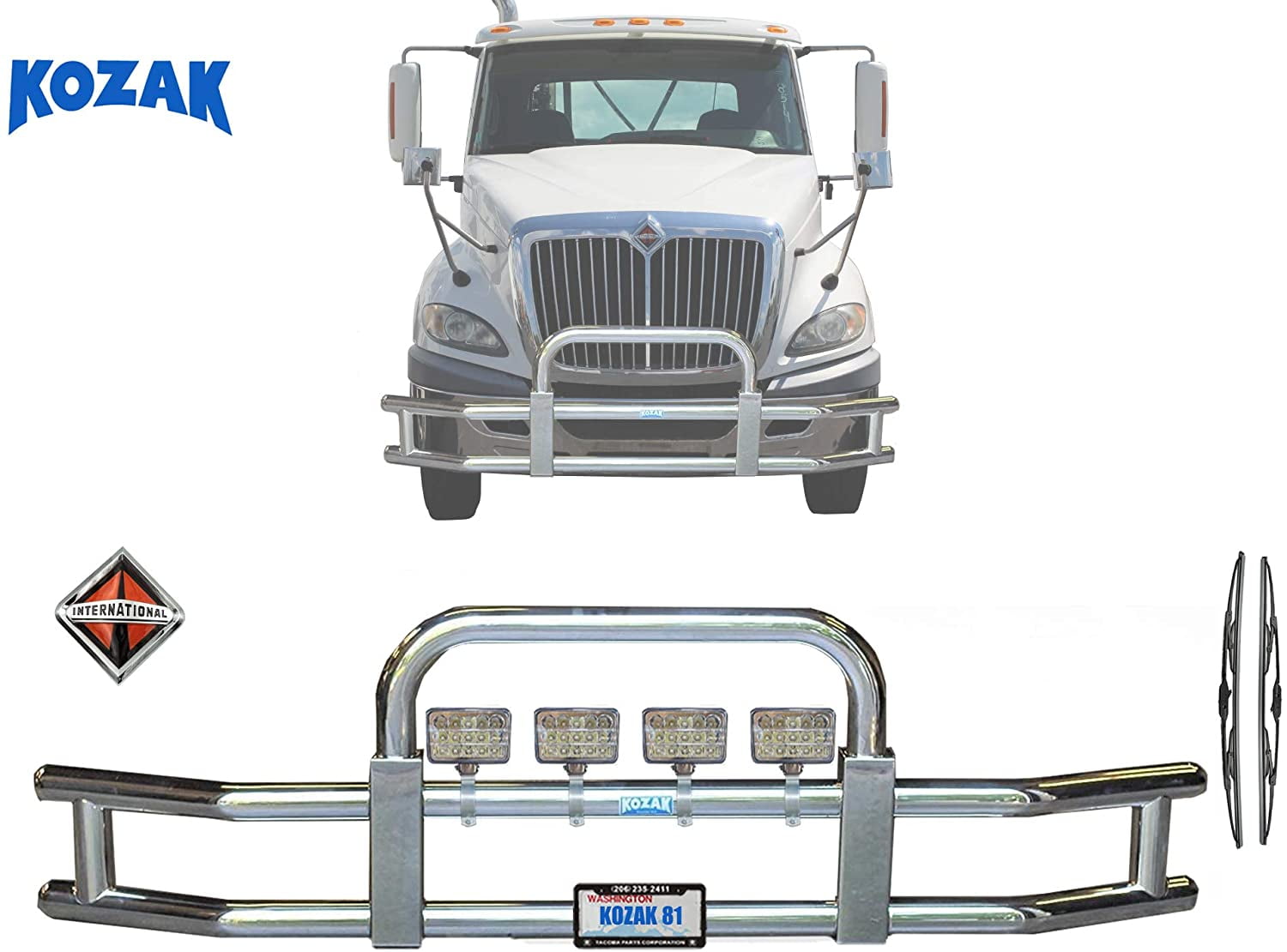 International Prostar Front Bumper Grill Deer Brush Moose Guard ...