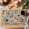 Coffee Beans Cotton Linen Placemats Set of 1, Vintage Abstract White ...