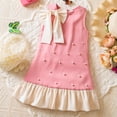 Antinious Girls Solid Sleeveless Round Neck Pearl Ruffle Bow Camis ...