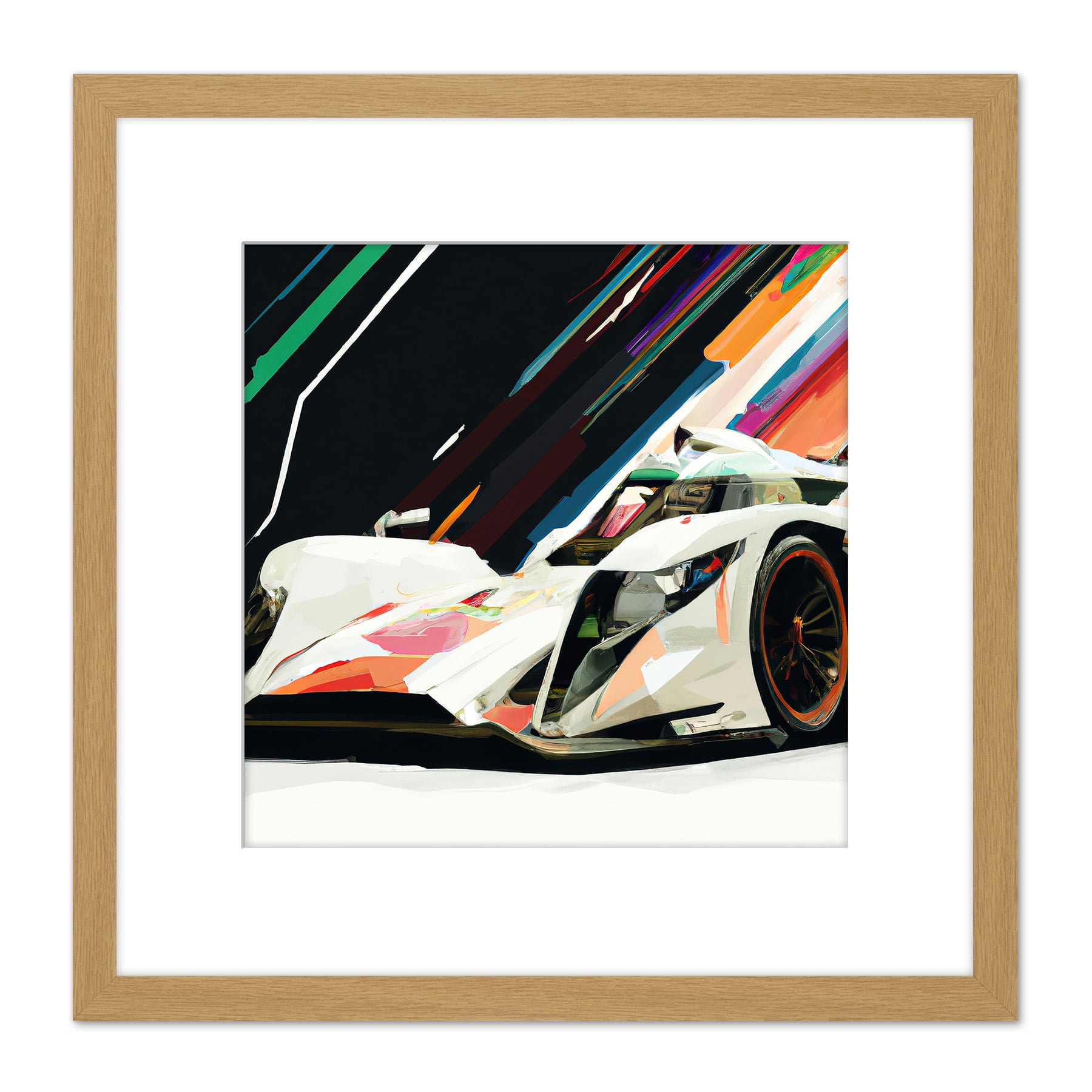 Motor Racing Motorsport Grand Prix F1 Vibrant Painting Square Wooden ...