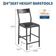 24 Inch Counter Height Bar Stools with Backrest and Footrest, PU ...