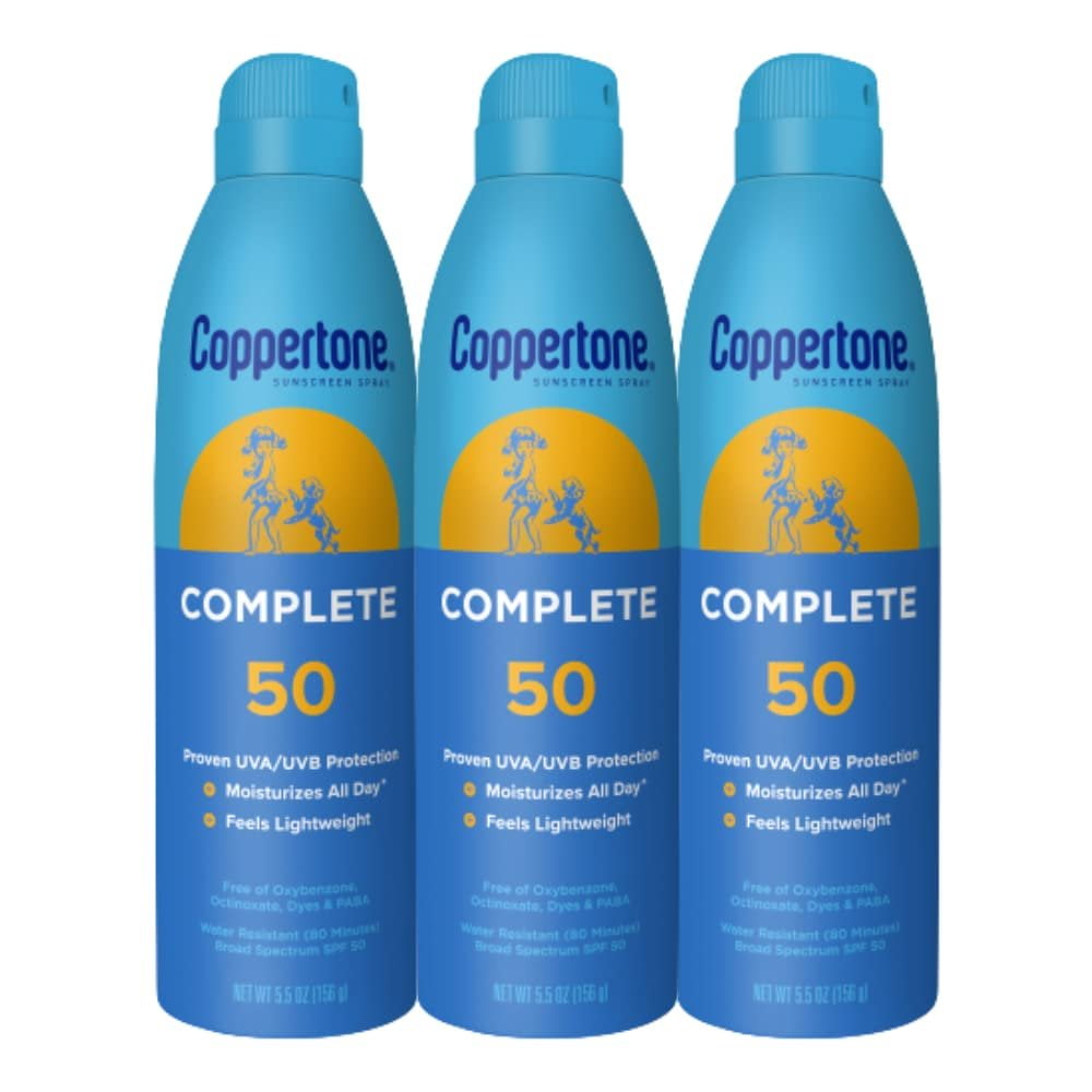 Coppertone COMPLETE SPF 50 Sunscreen Spray, Lightweight, Moisturizing ... Coppertone COMPLETE SPF 50 Sunscreen Spray, Lightweight, Moisturizing ...