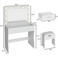Furmax Bedroom Vanity Table Set with LED Lights, Mirror, Drawer, and ...