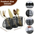 Wrvxzio Metal Utensil Caddy with 4 Compartments, Black Mesh Silverware ...