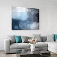 Blue Color Block Canvas Print Wall Art, Abstract Shabby Modern Art Wall ...