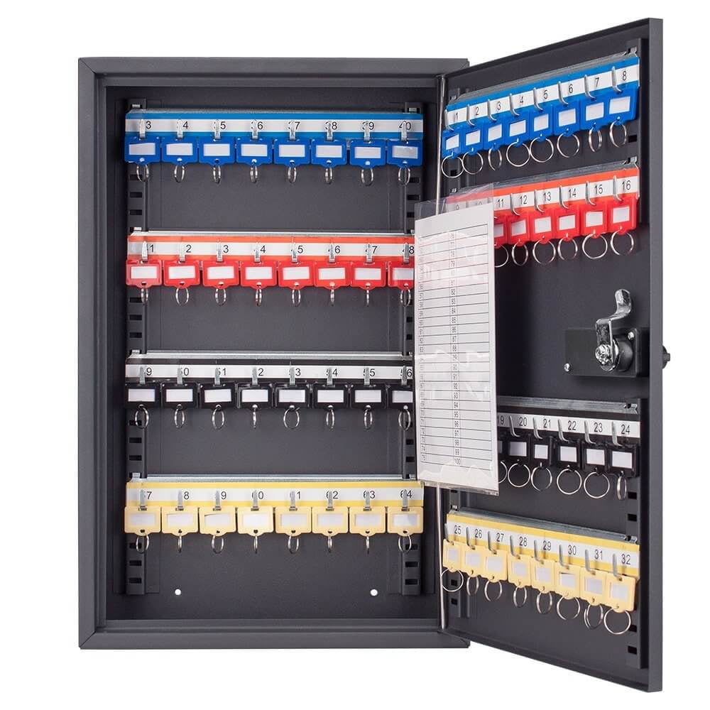 Barska Steel 64 Key Safe Cabinet with Combination and Key Lock Box ...