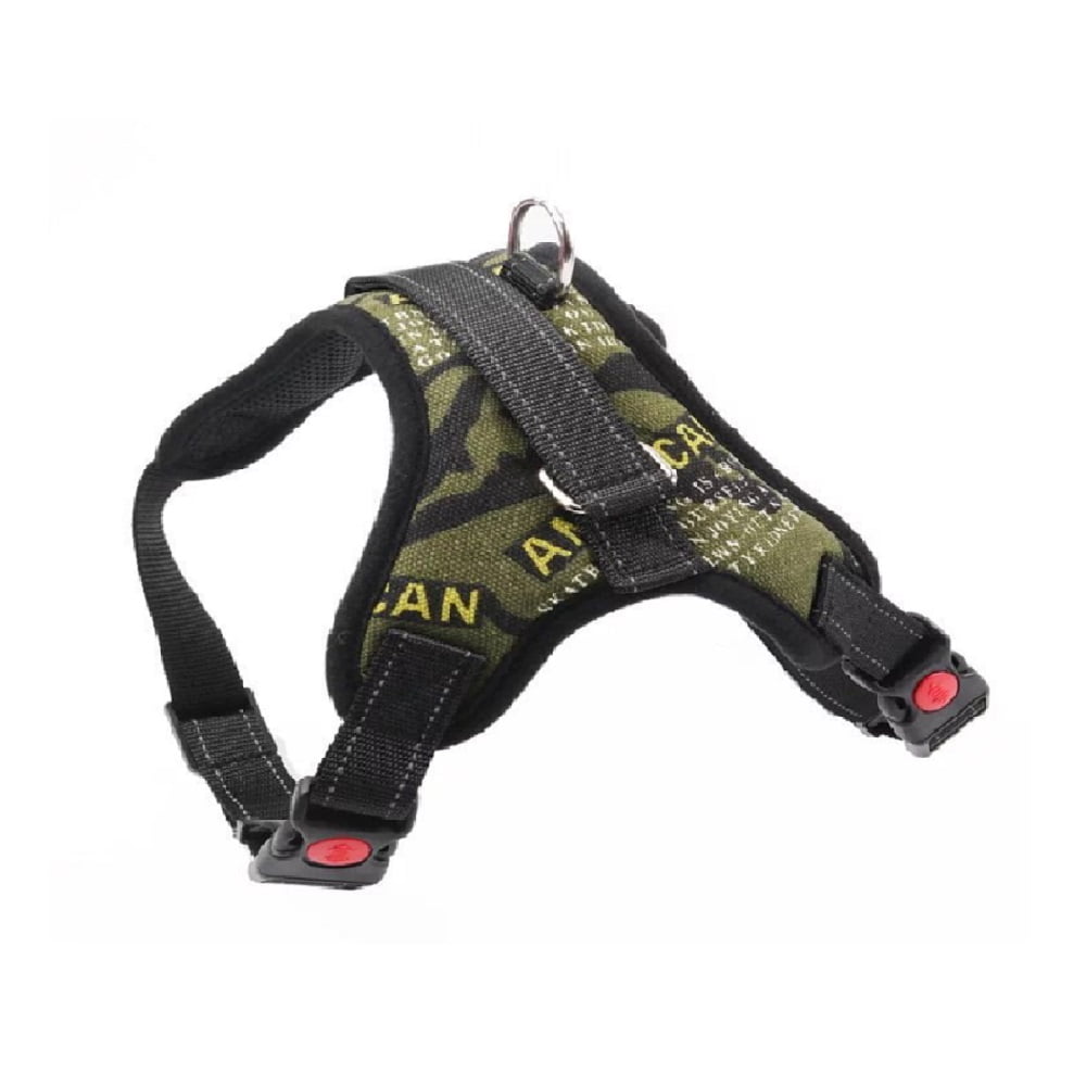 Dark Green Camouflauge Color Adjustable No Pull Pet Harness Control ...