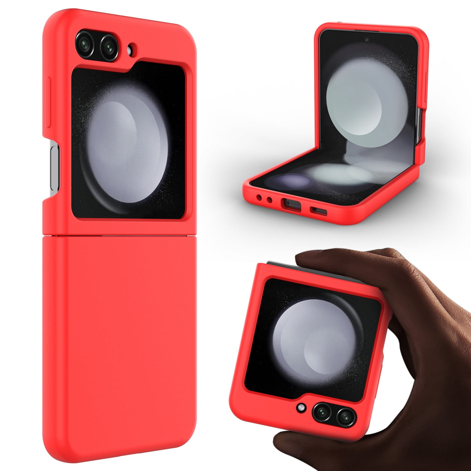 Venoro Case with Screen Protector for Samsung Galaxy Z Flip 5 5G Liquid Silicone Phone Cover ...