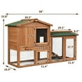 Pefilos 58" Wood Rabbit Hutch with Run, Chicken Coops for 2 Hen, Bunny Cage, Guinea Pig Hutch ...