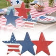 3 Pcs 4th of July Wooden Star Signs,Rustic Memorial Day Tiered Tray ...