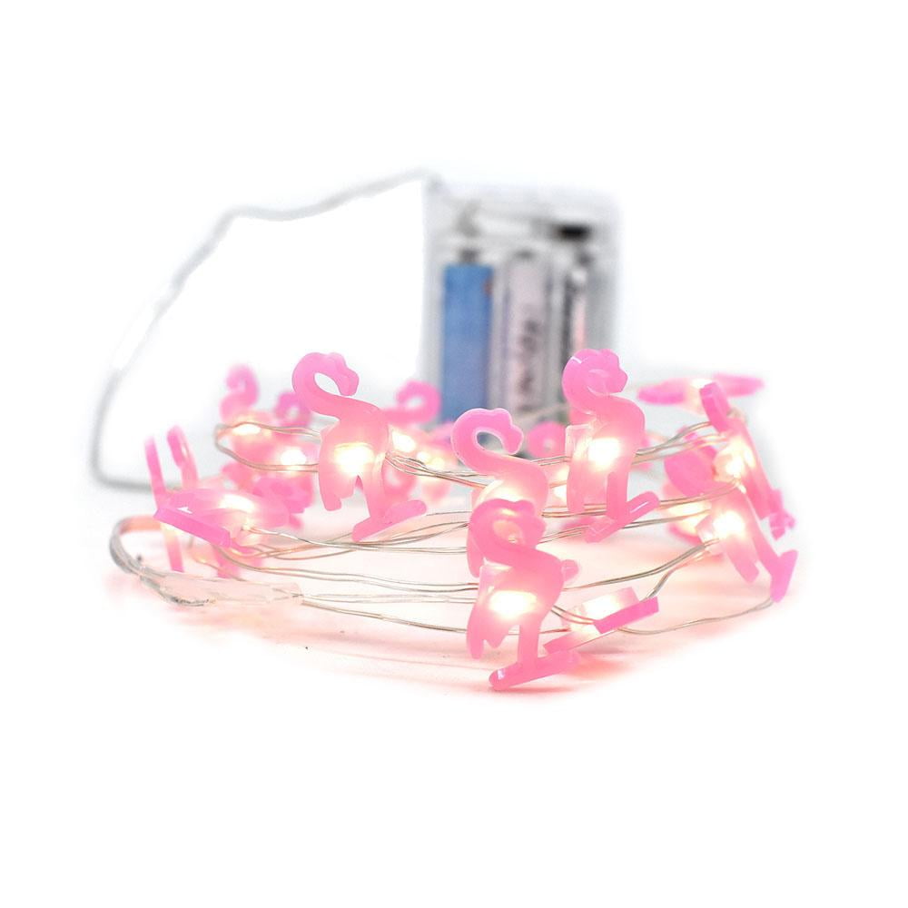 LED Battery Operated Flamingo String Lights, 80-Inch - Walmart.com